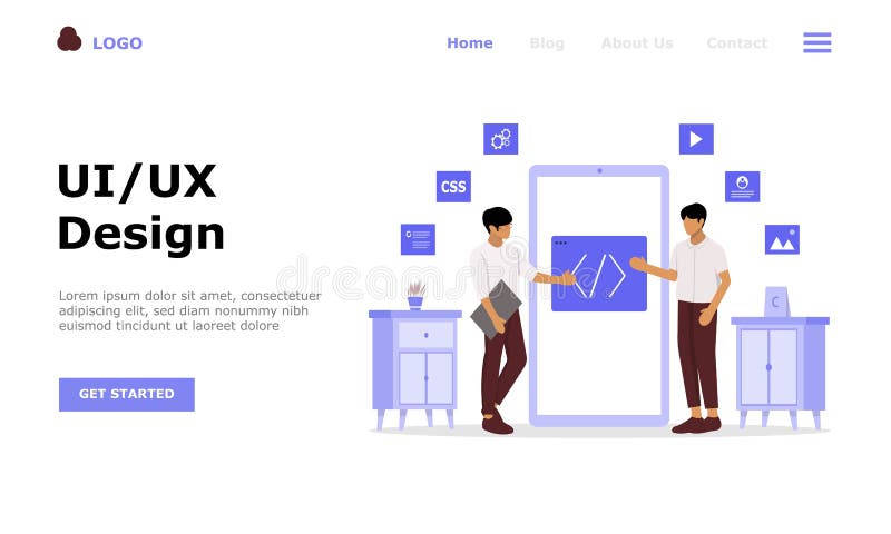 UI UX Design Vector Illustration Concept, Suitable for Web Landing Page ...