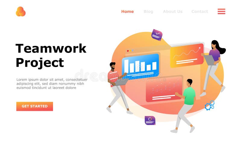 Teamwork Project Vector Illustration Concept , Suitable for Web Landing ...