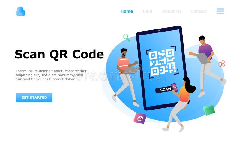 QR Code Scanning Vector Illustration Concept, Suitable for Web Landing ...