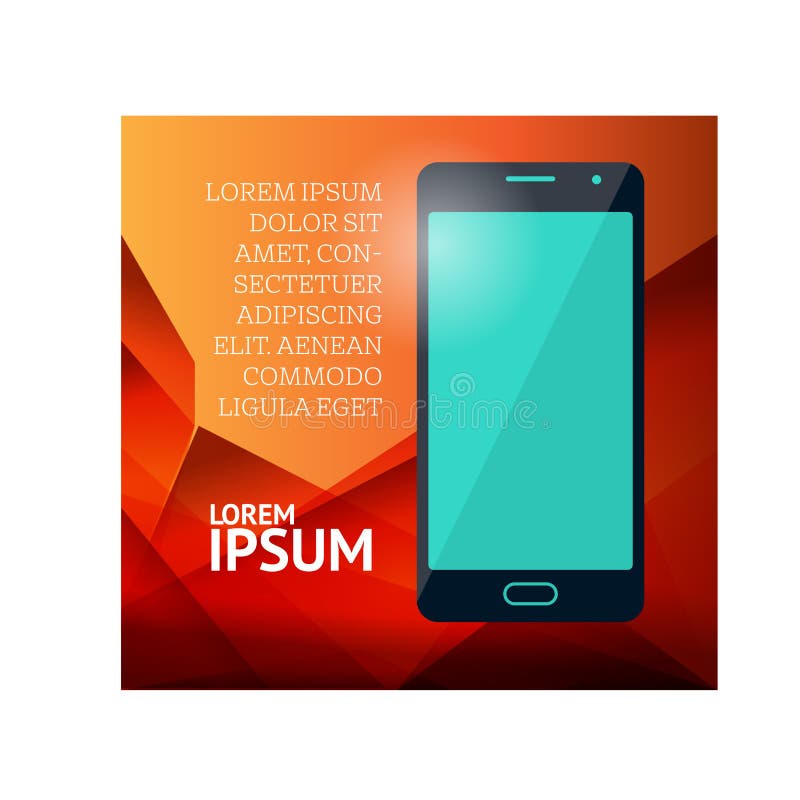 Page or Banner Design with Mobile Phone Stock Vector - Illustration of ...