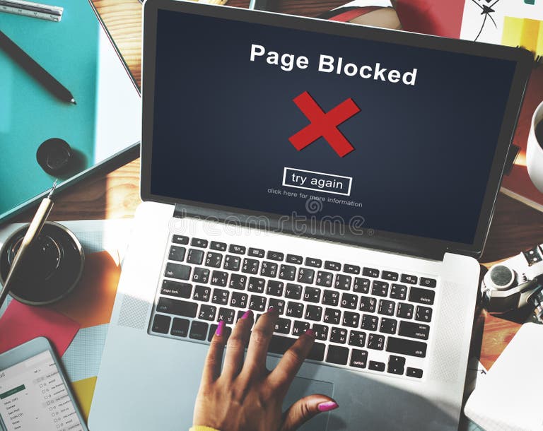 Page Blocked Error Data Internet Online Technology Concept Stock Photo ...