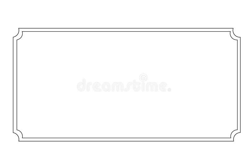 Simple Decorative Rectangular Frame with Vintage Corner Accents in Black Outline Stock Vector ...