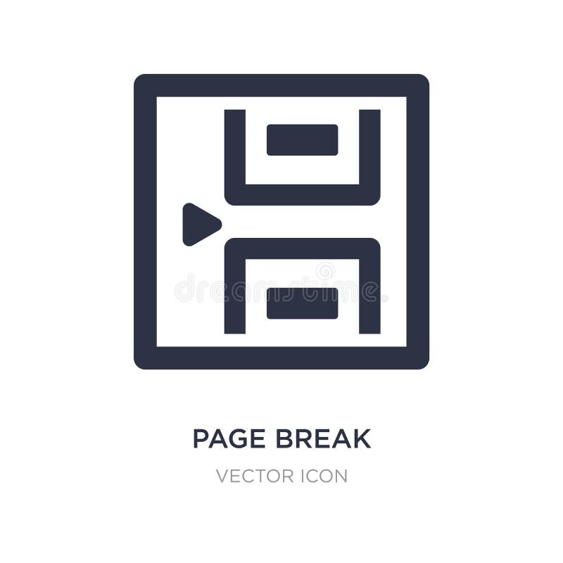 Page Break Icon on White Background. Simple Element Illustration from ...