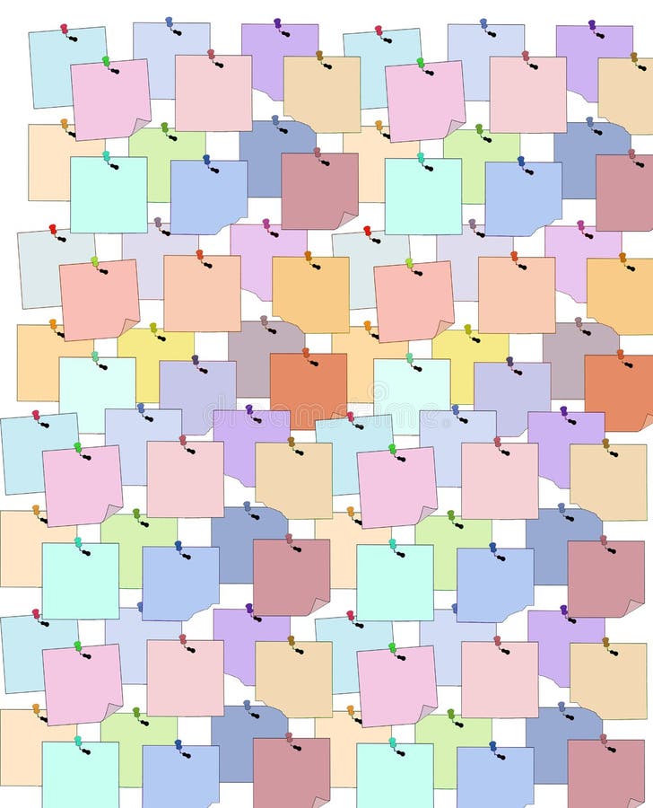 Page of Colorful Postit Notes Stock Illustration - Illustration of ...