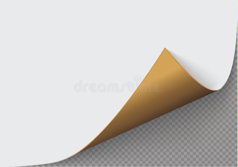 Page Curl with Shadow on a Blank Sheet of Paper, Design Element for ...