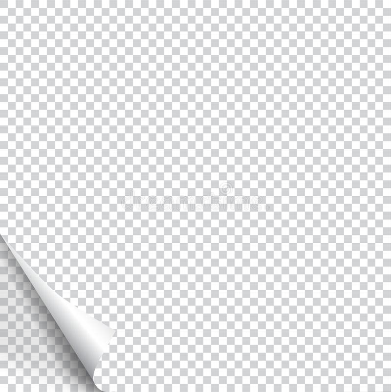 Page Curl with Shadow on Blank Sheet of Paper. Stock Vector ...