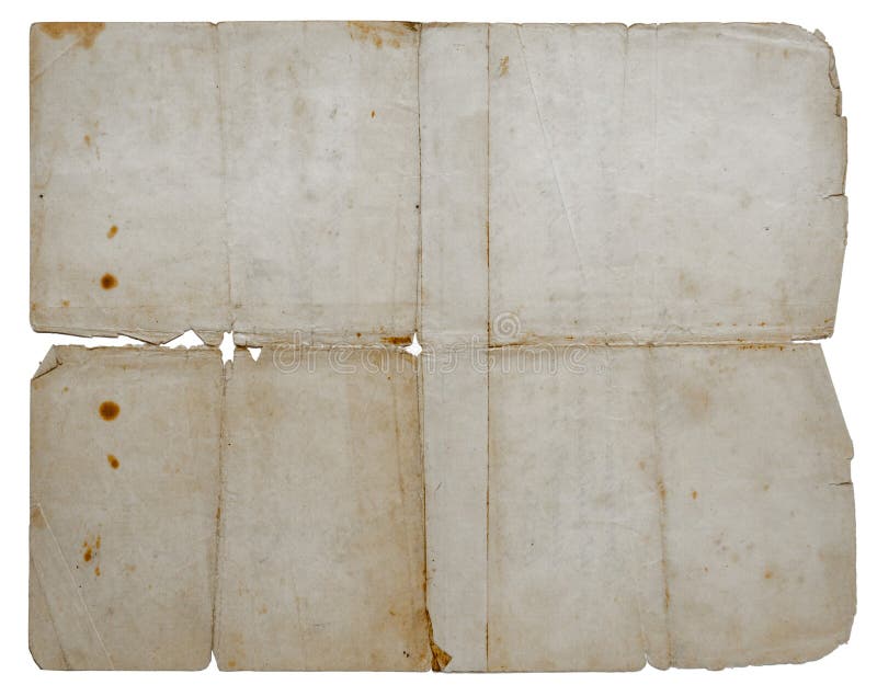 Page of a Damaged Yellowed Document. Old Paper Texture. Stock Photo ...