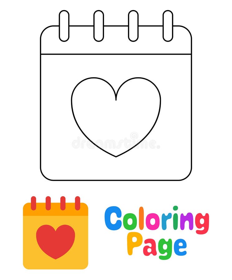 Page De Coloriage Avec Calendrier Pour Enfants Illustration de Vecteur ...