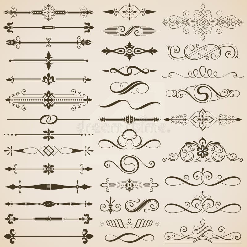 Page Divider and Design Elements Set Stock Vector - Illustration of ...