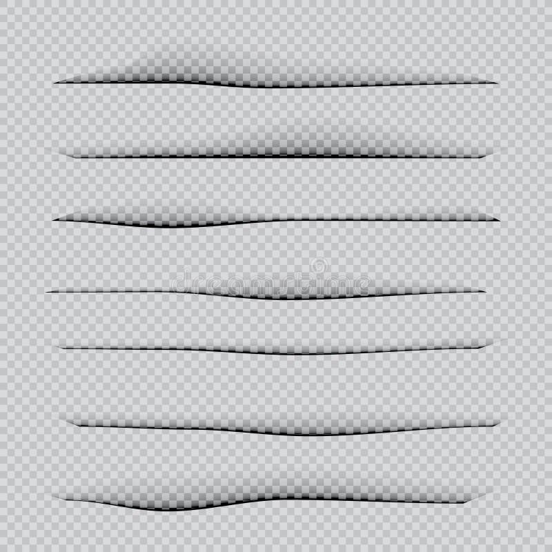 Page Divider with Transparent Shadows Isolated. Pages Separation Vector ...