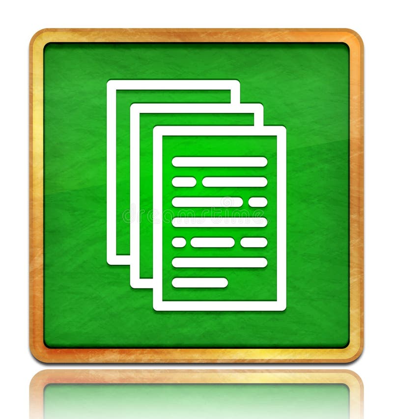 Page Documents Icon Chalk Board Green Square Button Slate Texture ...