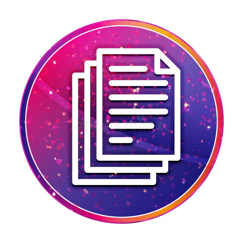 Page Documents Icon Creative Trendy Colorful Round Button Illustration ...
