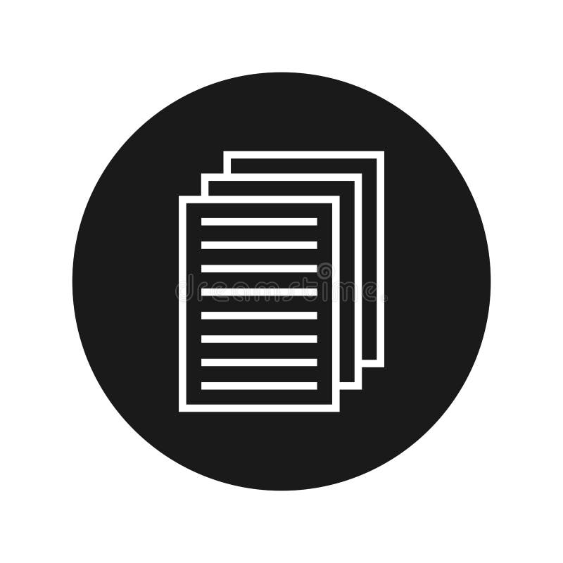 Page Documents Icon Flat Black Round Button Vector Illustration Stock ...