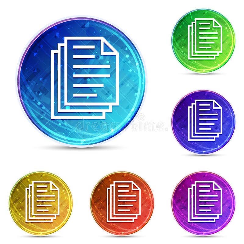Page Documents Icon Digital Abstract Round Buttons Set Illustration ...