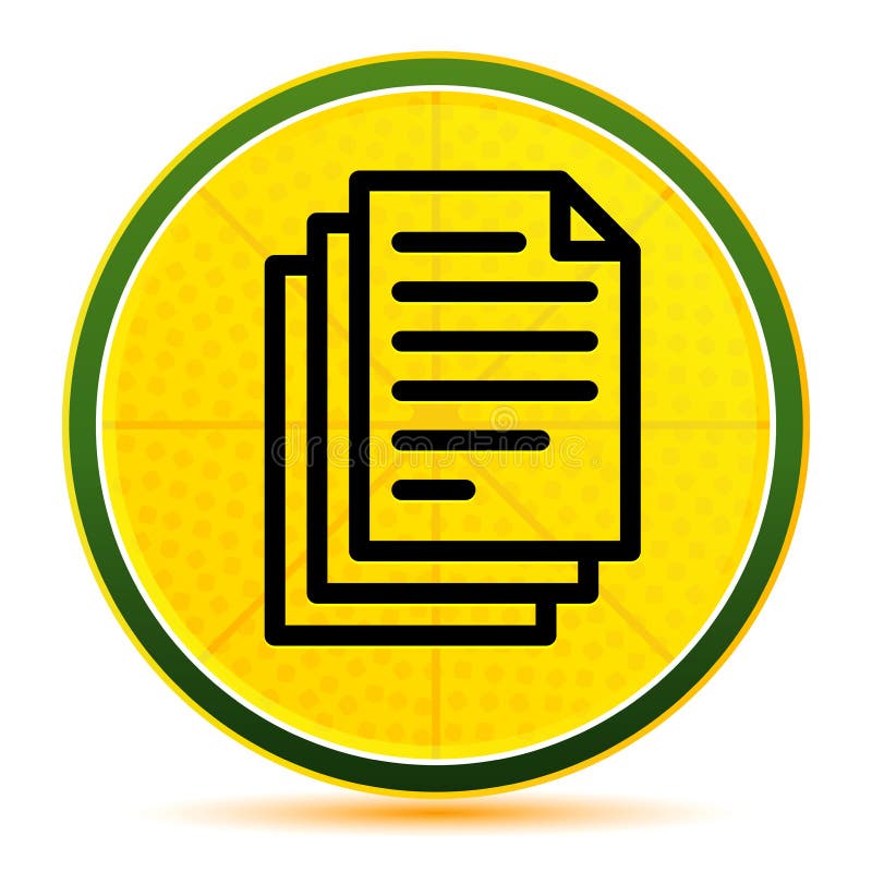 Page Documents Icon Lemon Lime Yellow Round Button Illustration Stock ...