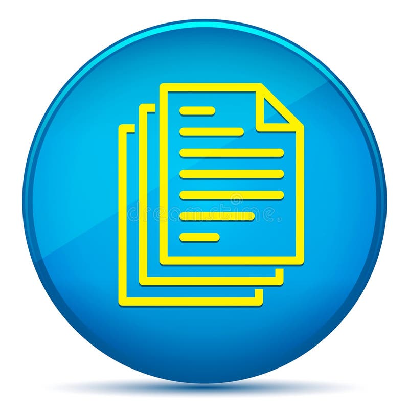Page Documents Icon Modern Flat Cyan Blue Round Button Stock ...