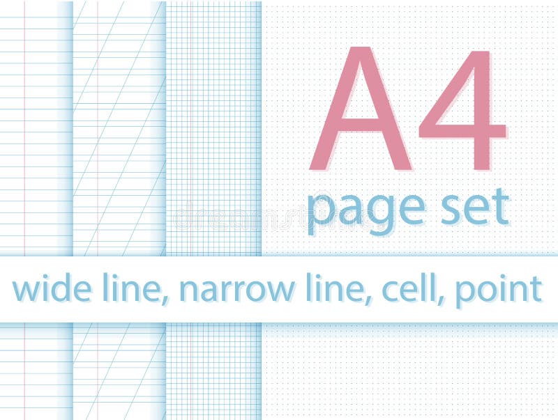 A4 Page Dots, Lines, Cell for Notebook Layout Stock Vector ...