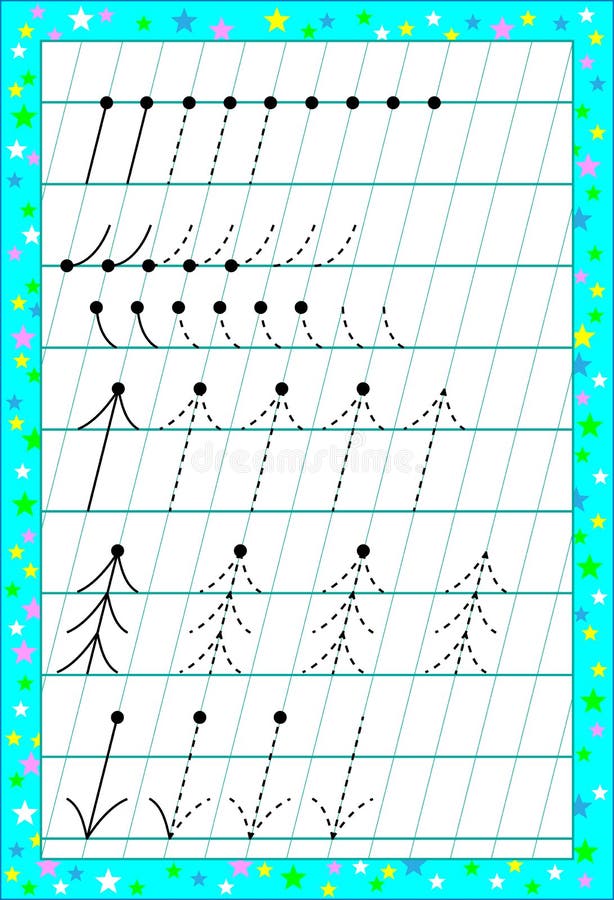 Page with Exercises for Young Children in Line. Developing Skills for ...