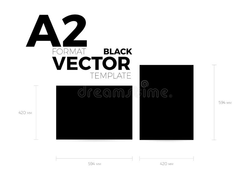 A2 Page Format Black Vector Eps10 Template. Vertical and Horizontal ...
