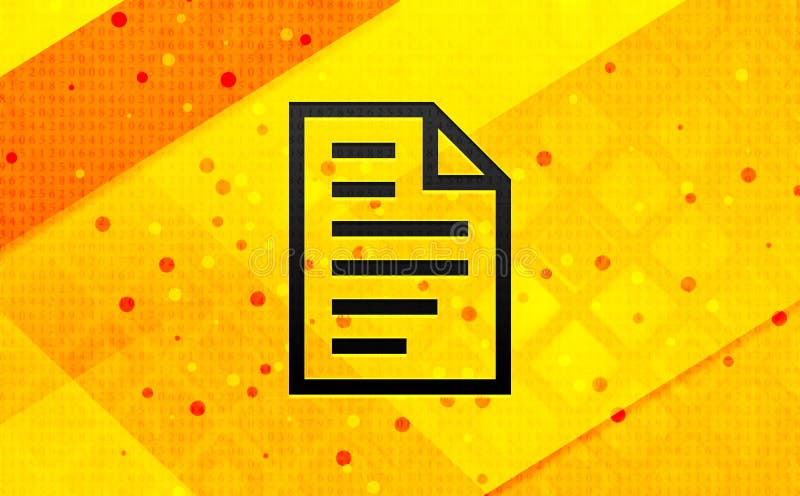 Page Icon Abstract Digital Banner Yellow Background Stock Illustration ...