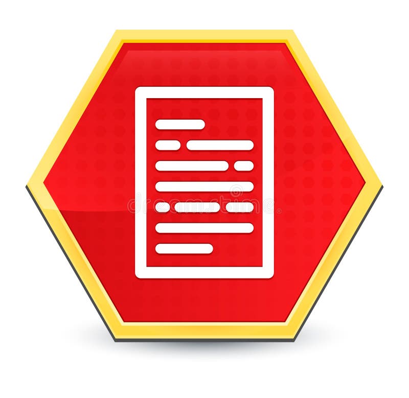 Page Icon Abstract Red Hexagon Button Bright Yellow Frame Elegant ...
