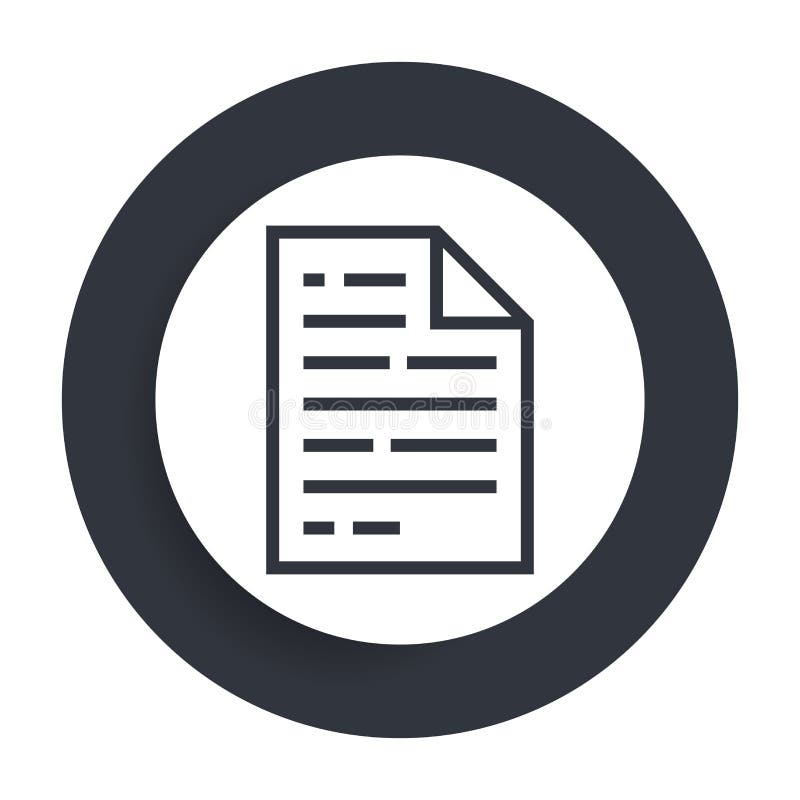 Page Icon Flat Vector Round Button Clean Black and White Design Concept ...