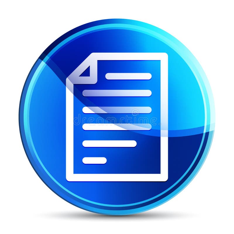 Page Icon Glassy Vibrant Sky Blue Round Button Illustration Stock ...