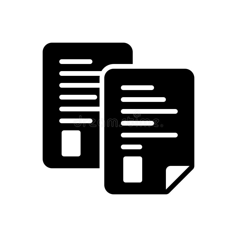 Black Solid Icon for Page, Note and Pitch Stock Vector - Illustration ...