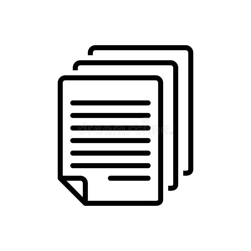 Black Line Icon for Page, Papers and Documents Stock Vector ...