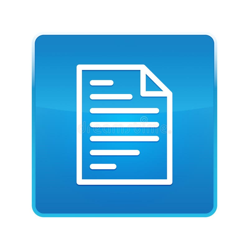 Page Icon Shiny Blue Square Button Stock Illustration - Illustration of ...