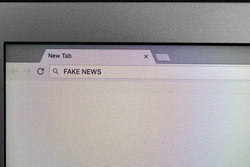 Page of Internet Browser with Words FAKE NEWS in Search Bar Stock Image ...