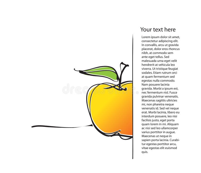 Page Layout with Apple Icon, Freehand Drawing Stock Vector ...