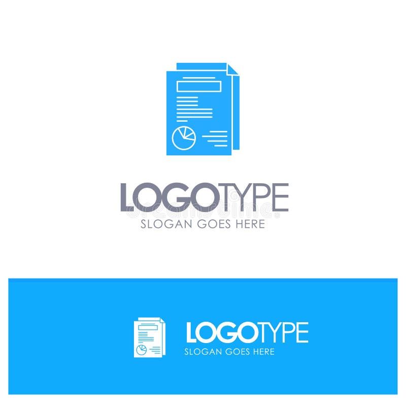 Page, Layout, Report, Presentation Blue Solid Logo with Place for ...