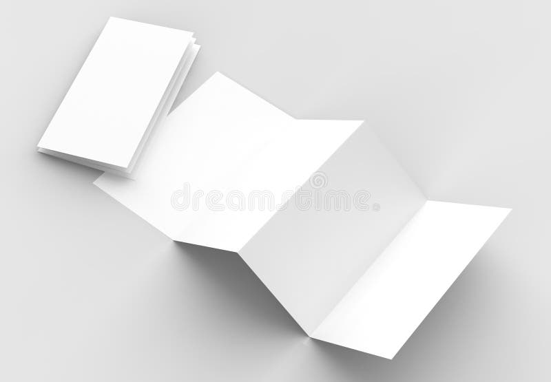 8 Page Leaflet, 4 Panel Accordion Fold Square Brochure Mock Up I Stock ...