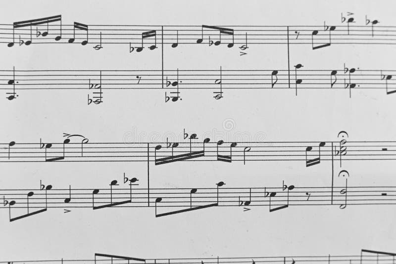 Page with Music Notes Close-Up Stock Photo - Image of book, writing ...