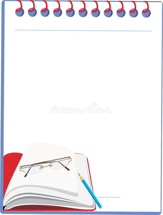 Page of notepad stock vector. Illustration of eyeglasses - 19101446