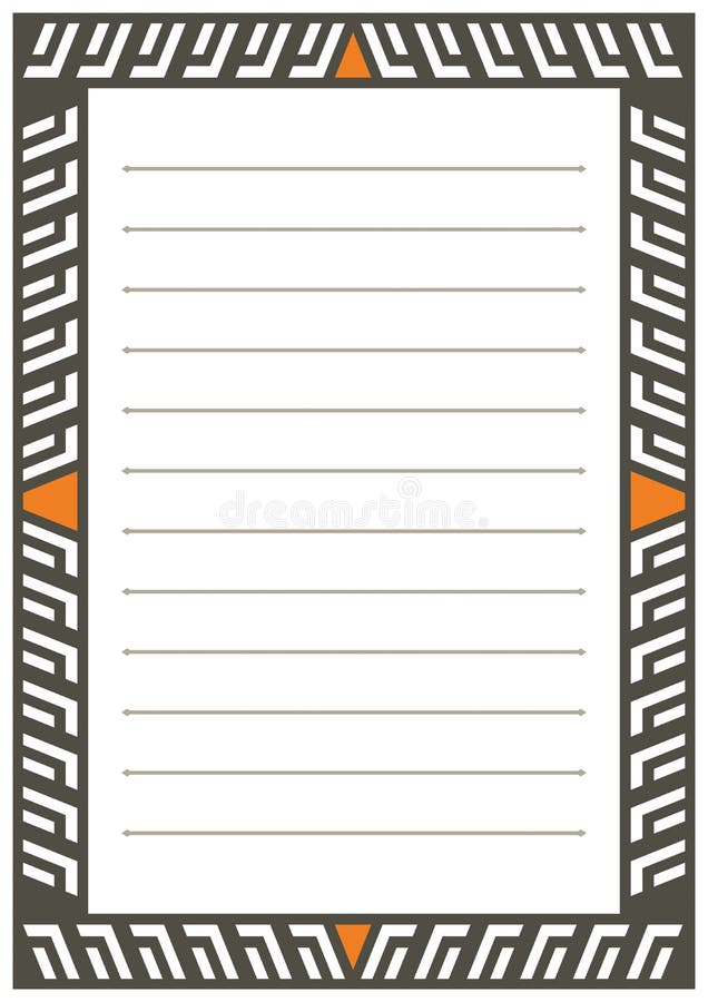 A Page of Notepad with Abstract Frame Stock Vector - Illustration of ...