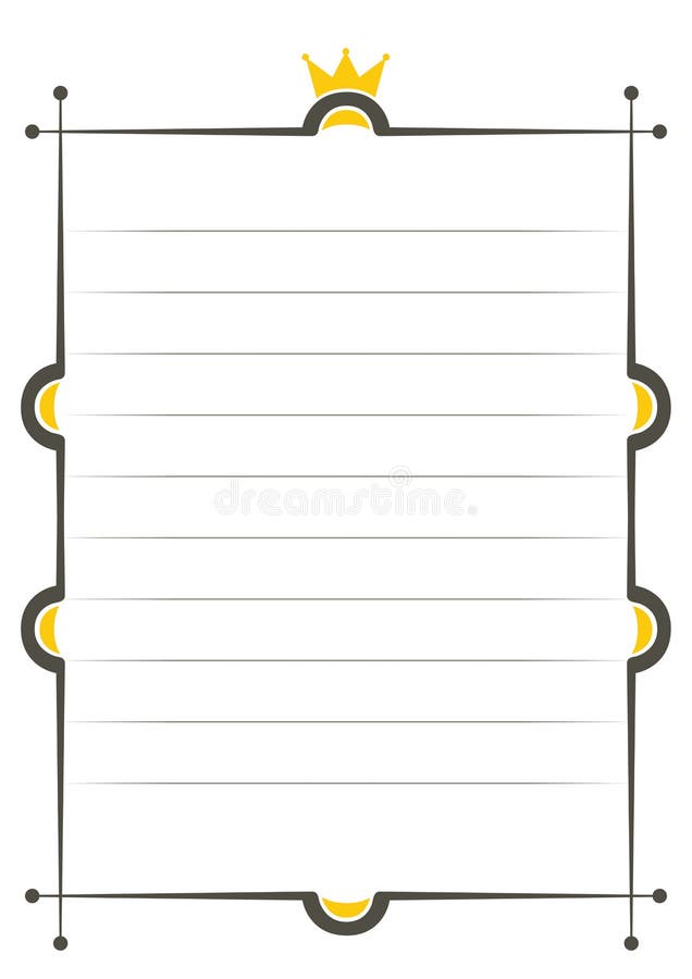 A Page of Notepad with Decorative Frame Stock Vector - Illustration of ...