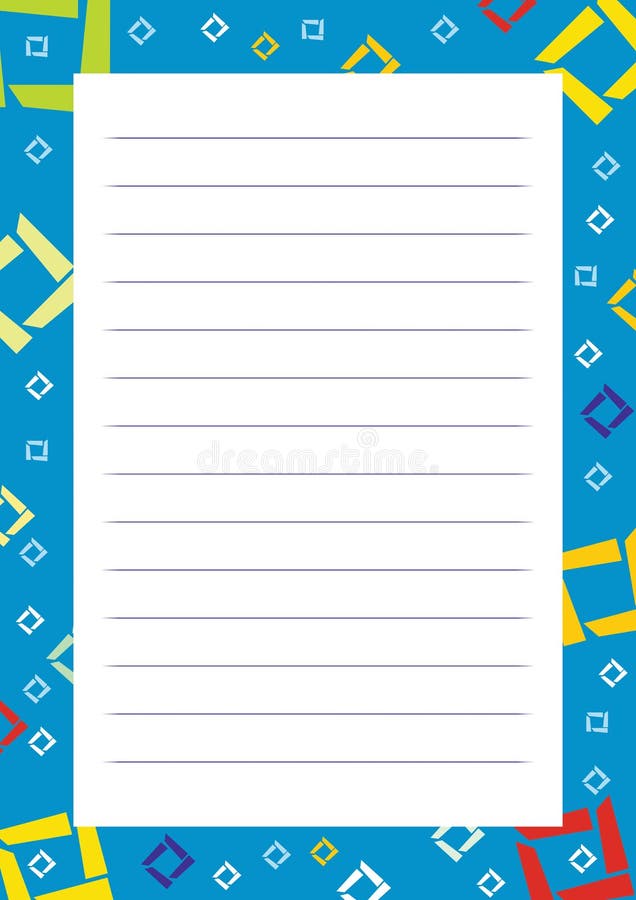 A Page of Notepad with Decorative Frame Stock Vector - Illustration of ...