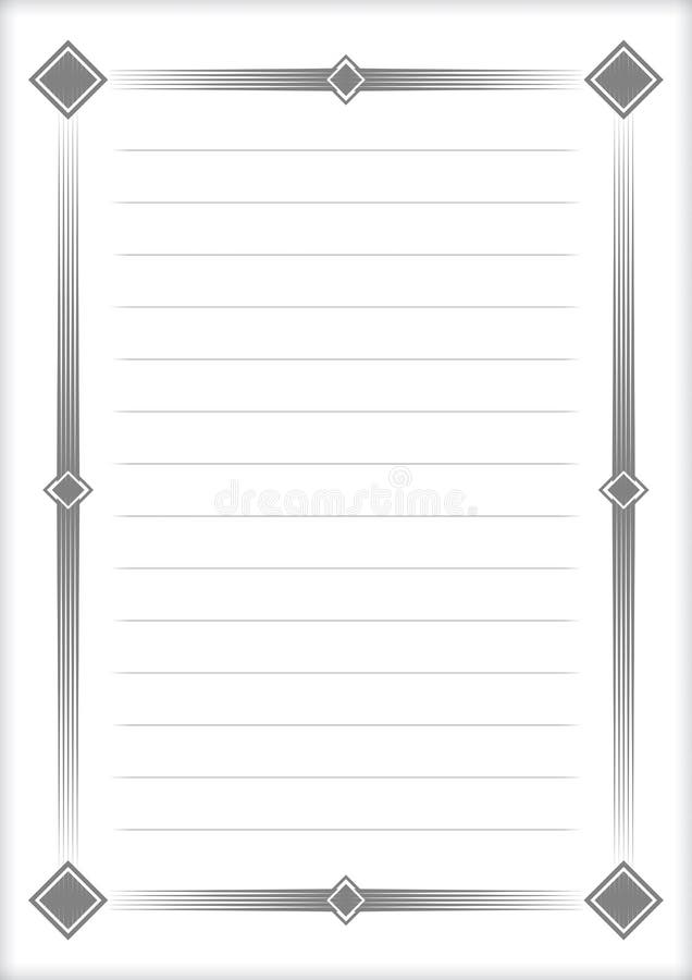 A Page of Notepad with Decorative Frame Stock Vector - Illustration of ...