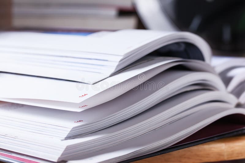 Page Number of Open Book on Desk Stock Photo - Image of desk, research ...
