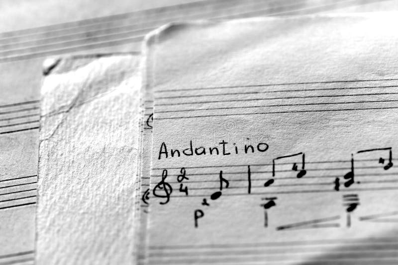 Page of an Old Musical Notebook with Hand Written Notes. Black and ...