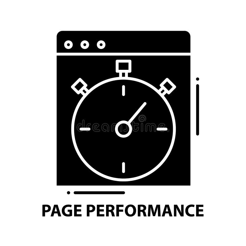 Page Performance Icon, Black Vector Sign with Editable Strokes, Concept ...