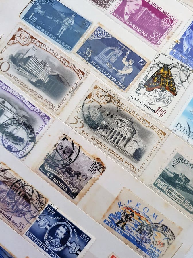 Page from a Philatelic Catalog with Many Old Stamps Editorial Photo ...