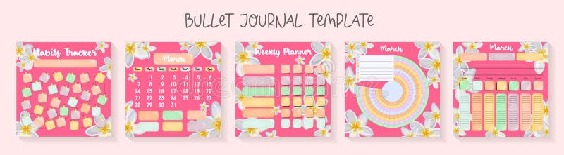 5 Page of Planner with Simple Design,Printable Habit Tracker with ...