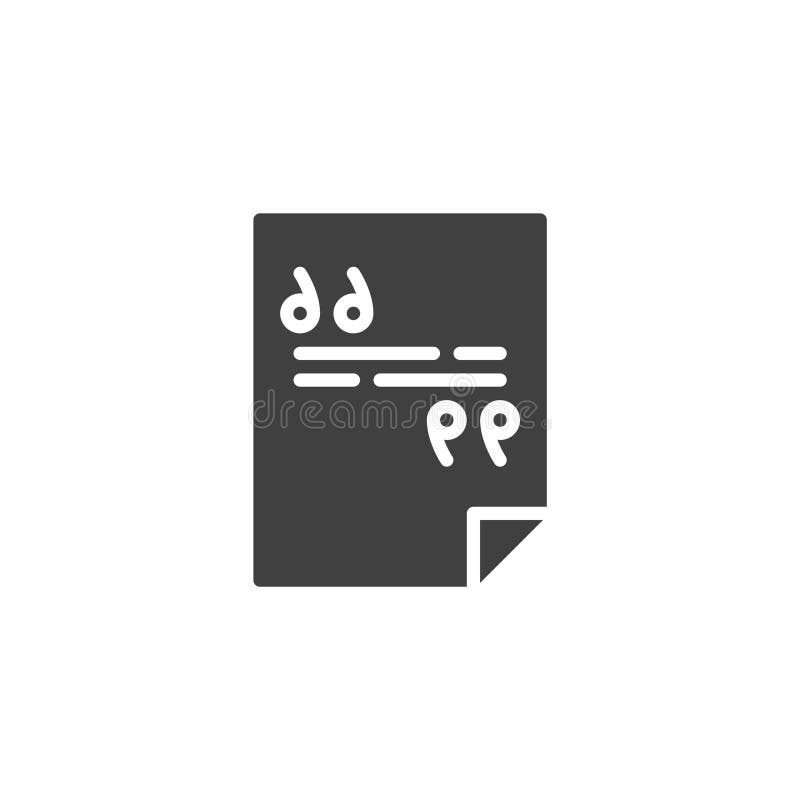 A Page with Quotation Marks Vector Icon Stock Vector - Illustration of ...