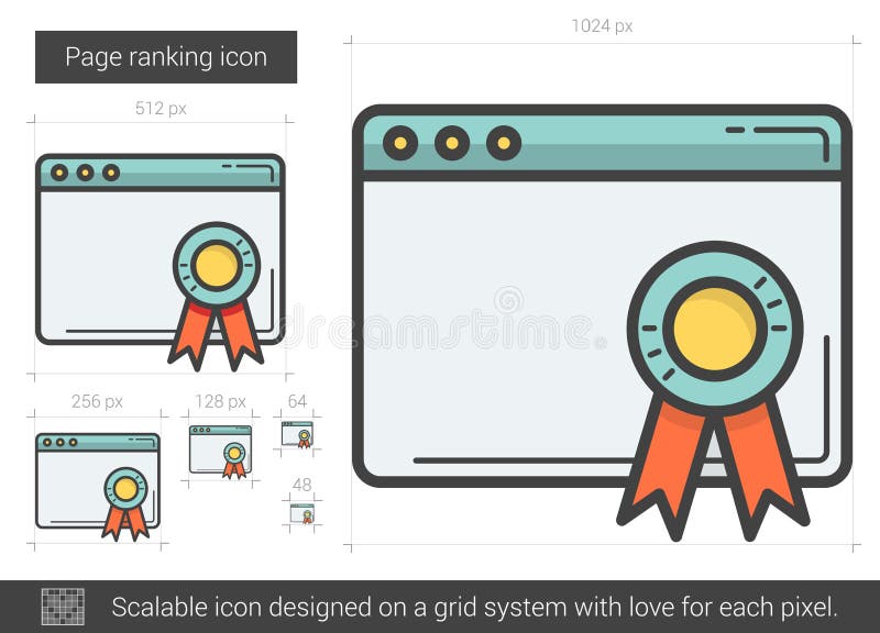 Page ranking line icon. stock vector. Illustration of icon - 85936847