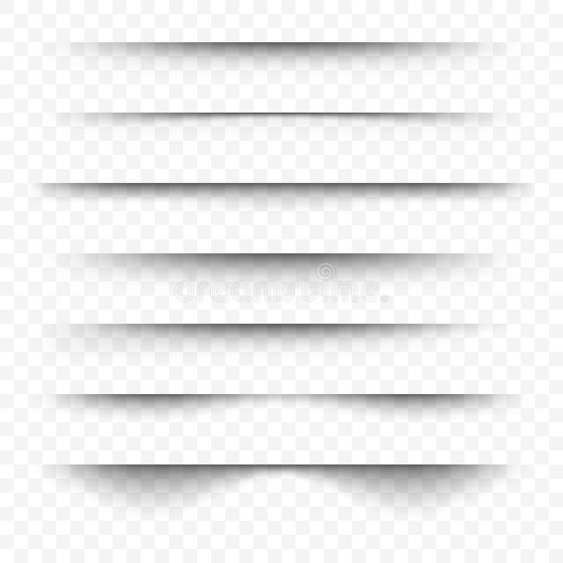 Page Separator. Transparent Realistic Set of Paper Shadow Effects ...