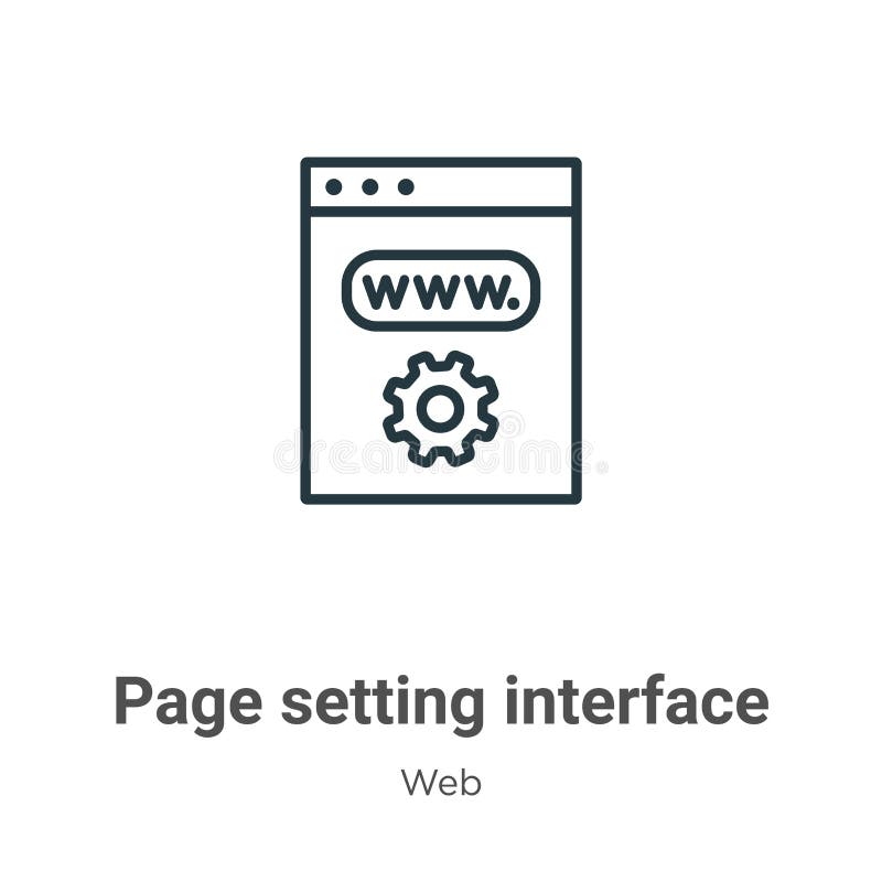 Page Setting Interface Symbol Outline Vector Icon. Thin Line Black Page ...