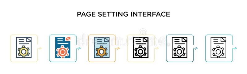 Page Setting Interface Symbol Vector Icon in 6 Different Modern Styles ...
